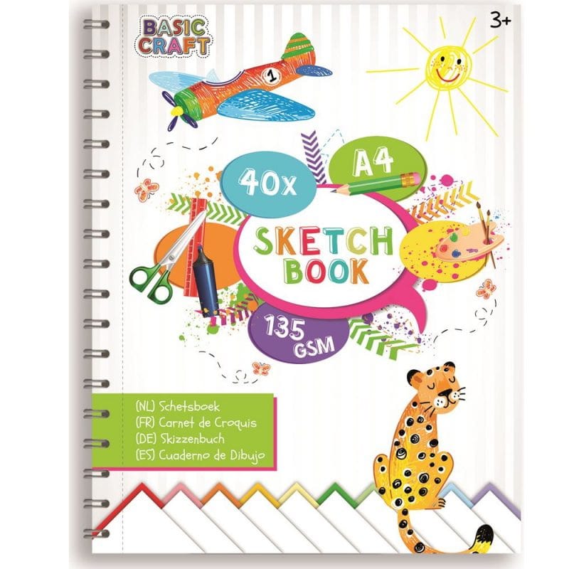 Caiet de desen cu spira A4 Basic Craft Sketchbook 135 gr. | Contrastmarket