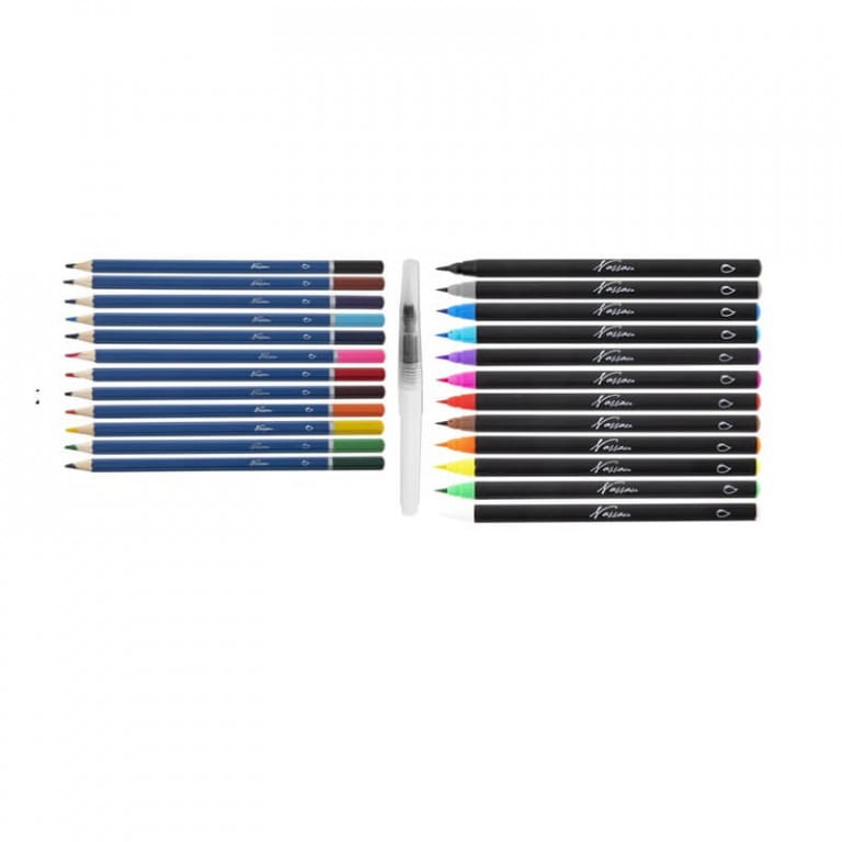 Set markere cu varf tip pensula pe baza de apa Nassau Fine Art 20 ...