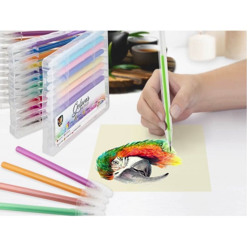 Set 48 pixuri colorate cu gel Grafix in cutie de plastic | Contrastmarket