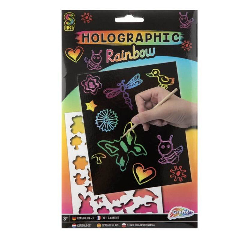 Set 4 fise razuibile cu sablon Scratch Art | Contrastmarket