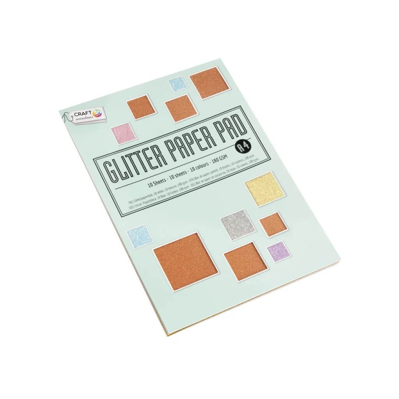 Set carton cu sclipici A4 10 coli 180 gr diverse culori | Contrastmarket